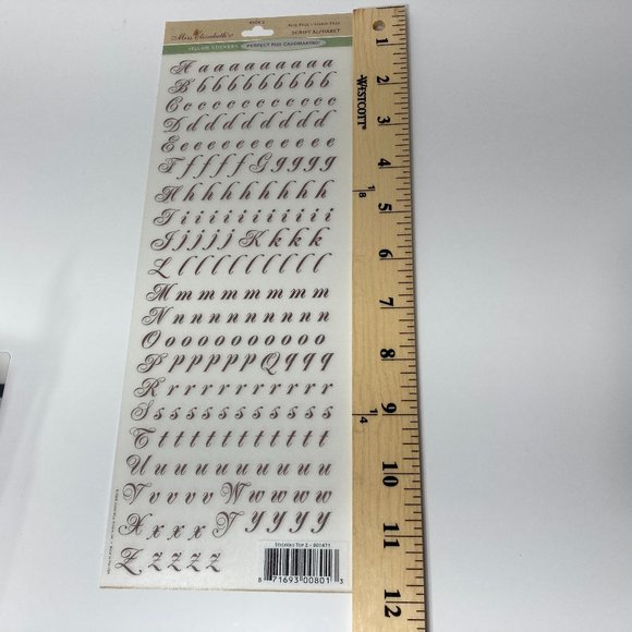 Miss Elizabeth's | Office | 7 Sheets Scrip Alphabet Stickers Scrapbook ...
